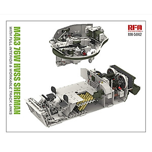 Rye Field Model 1/35 M4A3 76W HVSS Sherman with Full Interior and workable Track Links RM-5042