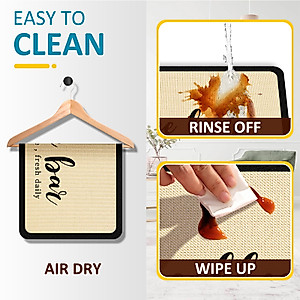 FUMAX Coffee Mat, 16”x32” Large Coffee Maker Mat for Countertop, Absorbent & Hide Coffee Stains Coffee Bar Mat, Non-Slip Rubber Backed, Coffee Bar Accessories Fit Under Coffee Maker Machine