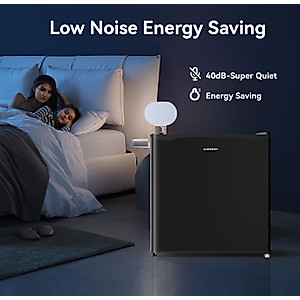 BANGSON Small Refrigerator, 1.6 Cu.Ft Mini Fridge With Freezer, Mini Fridge With Office, Energy Saving, Low Noise, Compact Refrigerator For Office, Apartment, Dorm, Bedroom