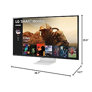 LG Smart Monitor (43SQ700S) -43-Inch 4K UHD(3840x2160) IPS Display, webOS Smart Monitor, ThinQ Home, Magic Remote, USB Type-C, 2X Stereo Speakers, AirPlay 2, Screen Share, Bluetooth,White