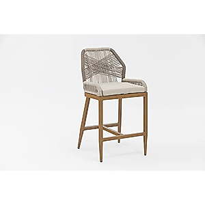 US Furnishing Indoor and Outdoor Waterproof Hand-Crafted Stool, Counter Height Stool Bar Stool High Stool Home Back Dining Chair Comfortable Simple and Beautiful Counter Chair (Counter Height 25)2pcs