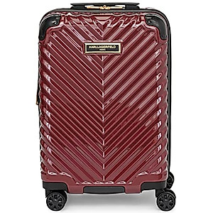 Karl Lagerfeld Paris Women's Carryon Spinner Wheels Hardside, Burgundy, One Size