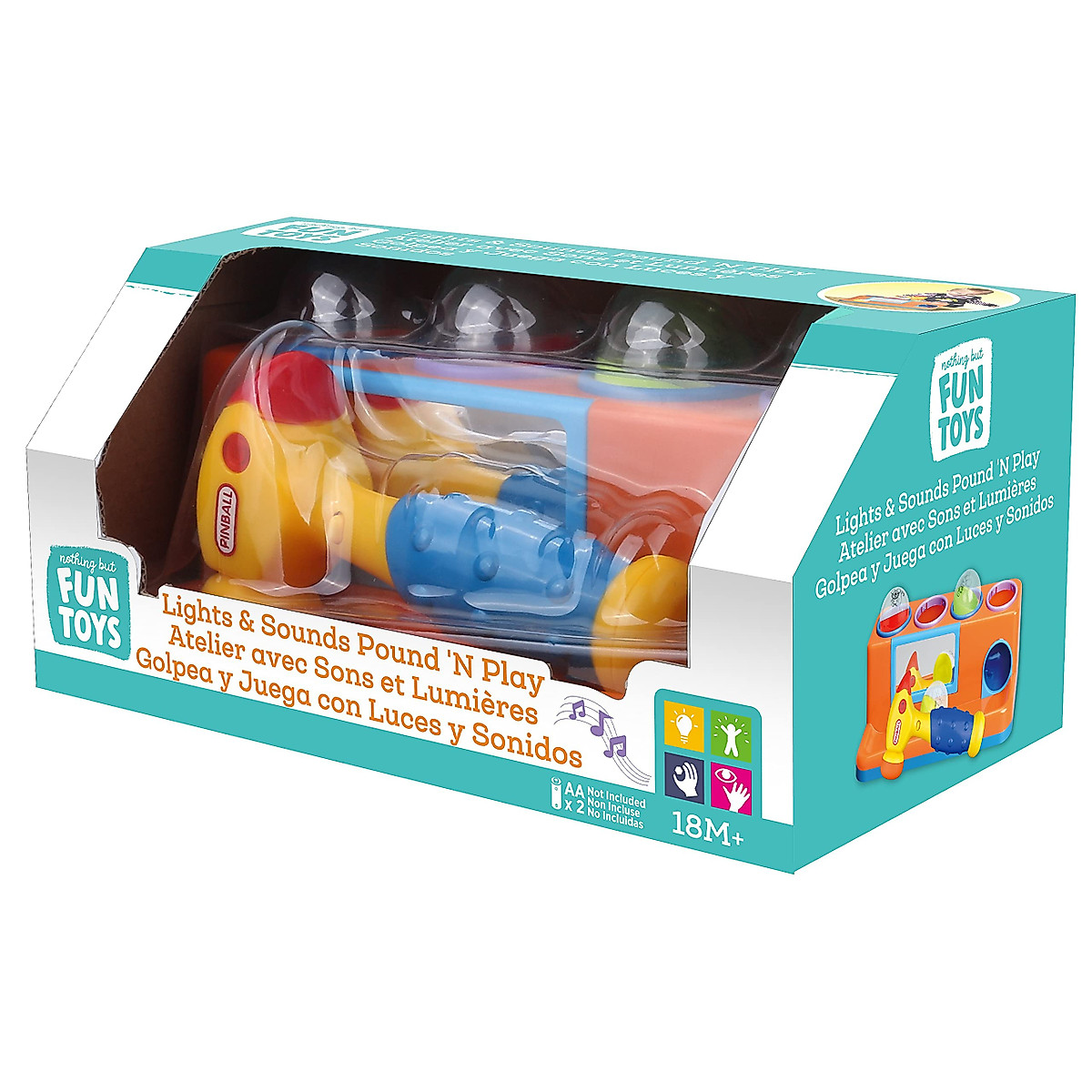 Nothing But Fun Toys Lights & Sounds Pound and Play Designed for Children Ages 18+ Months,Multi