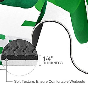 Yoga Mat, Yoga Mats for Home Workout, Workout Mat, Exercise Mats, Pilates Mat, St-Patrick's Day dog clover green pattern