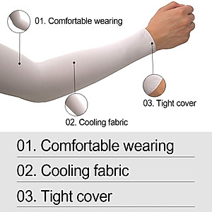 FOOTINSOLE.COM 2 Pairs UV Sun Protection Cooling Arm Sleeves for Cycling, Running, Golf, Driving Sleeves for Men & Women (Black + Gray)