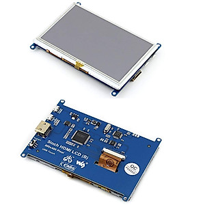 5inch HDMI LCD (B) for Raspberry Pi 800x480 Resolution Resistive TFT Touch Screen Display HDMI Interface for Raspberry Pi 3/2/1 Model B B+ A+ Zero, BB Black, PC Various Systems Windows 10/8.1/8/7