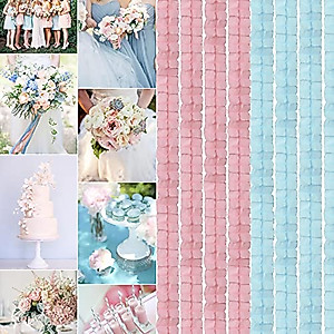 Blue-Pink Gold Party-Decorations Streamers Garland - 12pcs Gender Reveal Ideas 4-Leaf Clover Paper Streamer Wedding Birthday Bachelorette Engagement Baby Shower Supplies Banners Ouruola