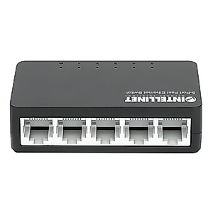MANHATTAN Intellinet 5-Port Fast Ethernet Network Switch - Ethernet Splitter - Unmanaged | Plug & Plug| - for Computer Networking Hub, Desktop – 3 Mfg Yr Warranty – 561723