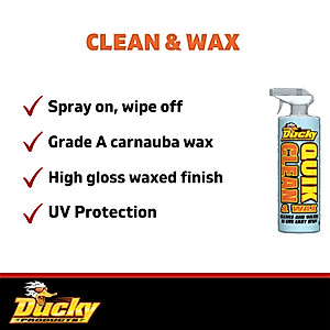 DUCKY PRODUCTS Quik Clean & Wax: Spray Cleaner for Car, Boat, Motorcycle & RV Exterior Detailing, 16 oz