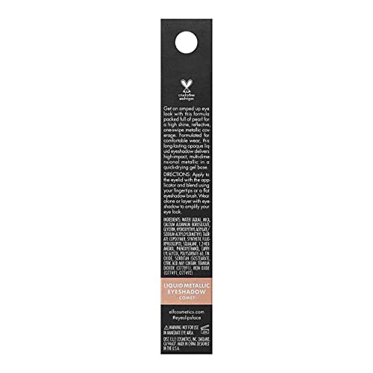e.l.f. Liquid Metallic Eyeshadow, Gel Formula, High-Impact Multi-Dimensional Finish, One-Swipe Coverage, Comet, 0.1 Fl Oz (3mL)