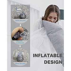 MBQMBSS Blow Up Bumpers for Kids Bed, 47"x55" Inflatable Travel Bed Rails for Toddlers, Portable Baby Bed Rail Guard for Hotel Vacation - 5.9'' Higher Bumper for More Security