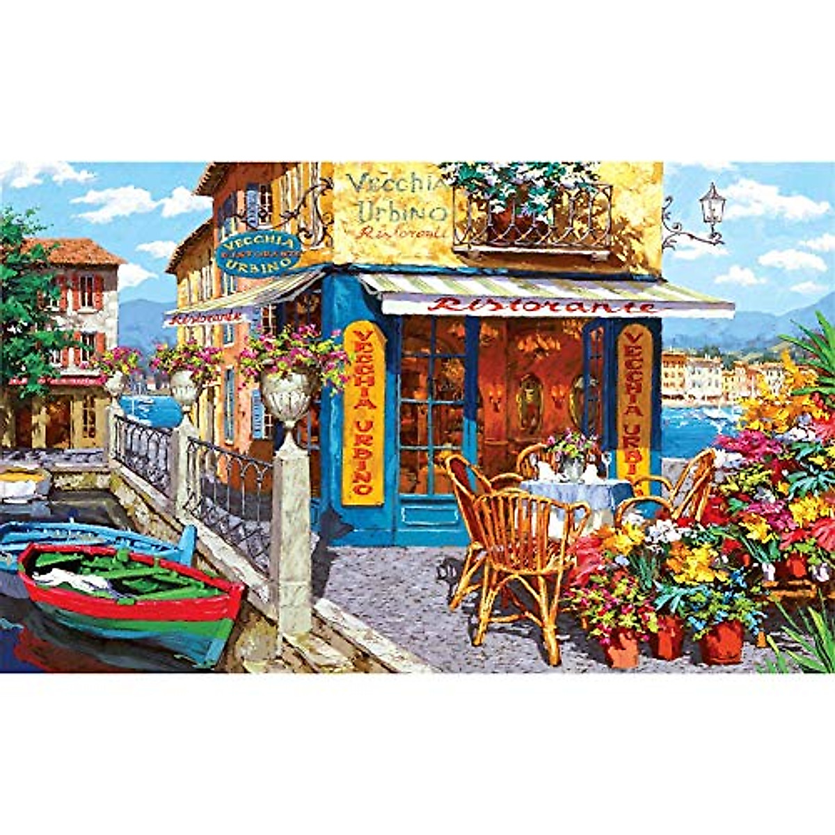 Puzzles for Adults 1000 Pieces, Jigsaw Puzzles Pier Tavern Pub Pattern Large Puzzle Family Game for Kids Adults DIY Intellective Educational Toy Home Decor, Every Piece is Unique