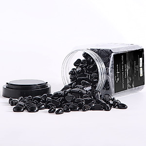 Empava 10 lbs. 1.0-in Cashew Reflective Tempered Glass for Gas Fire Pit, Onyx Black