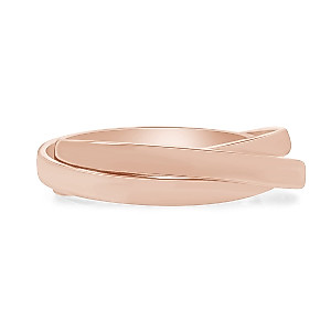AFFY Triple Interlocked Crossover Statement Ring In 14k Rose Gold Plated 925 Sterling Silver Gift For Her Size -4