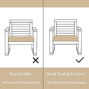 COZYVIDA Indoor/Outdoor Deep Seat Patio Cushions seat(24x24x5.1 inch),Back(25x22.5 inch) : Resilient Foam Filling, Weather Resistant Patio Cushions,2 Sets,Beige