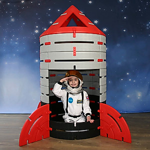 Educational Advantage Constructa Rocket - STEM Construction Building Toy - Rocket Building Role Play Game - Pre-K Educational Learning Resource - 85 Pieces - 2 Years +