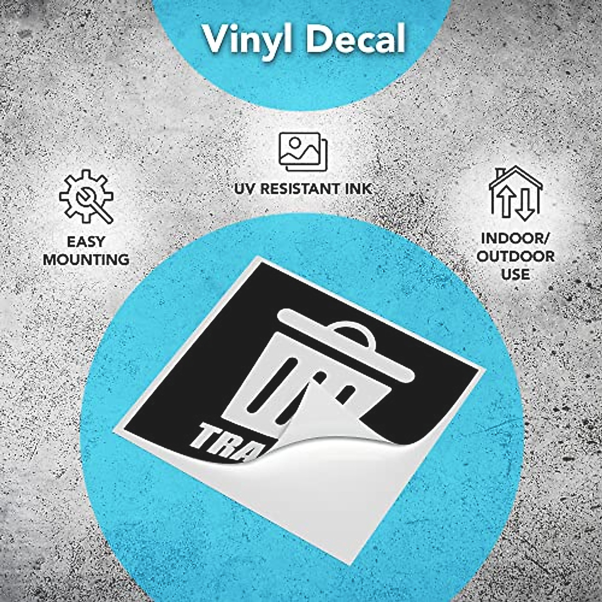 2 PCs Trash Sticker 4"x4" - Trash and Recycling Stickers for Trash Can - Waste Management Sticker - Trash Can Stickers - Trash Recycle Stickers for Trash Bins - Trash Stickers Bins - Trash Sign