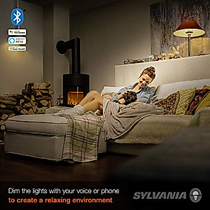 SYLVANIA SMART+ Bluetooth Soft White A19 LED Bulb, Compatible with Alexa, Apple HomeKit and Google Assistant, 1 pack