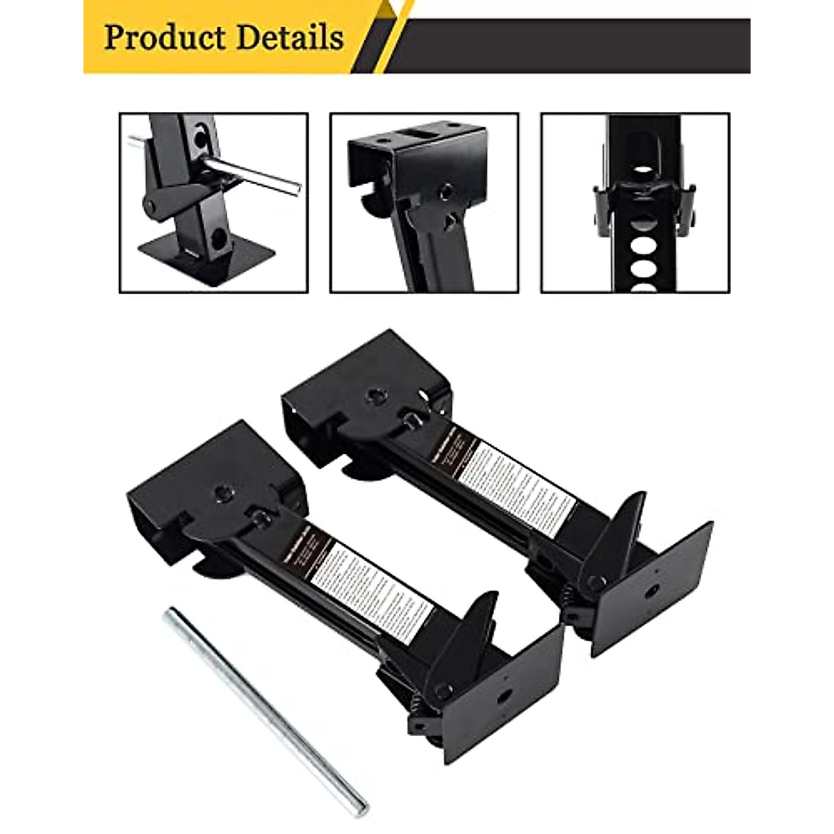Pair of Trailer Stabilizer Jacks Telescoping RV Camper Accessories for Travel 450kg(1000 Lbs) Capacity Each, 11.5"-18"