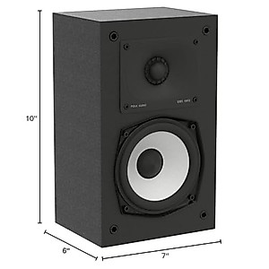 Polk Monitor XT15 Pair of Bookshelf or Surround Speakers - Hi-Res Audio Certified, Dolby Atmos & DTS:X Compatible, 1" Terylene Tweeter & 5.25" Dynamically Balanced Woofer (Pair, Midnight Black)