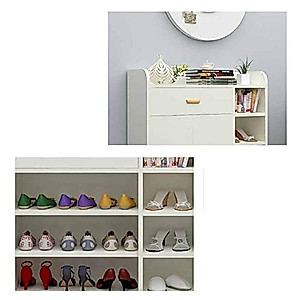 N/A Shoe Cabinet Simple Simple Entrance Hall Door Solid Wood Legged Living Room, Multi-Purpose Storage (Color : E)