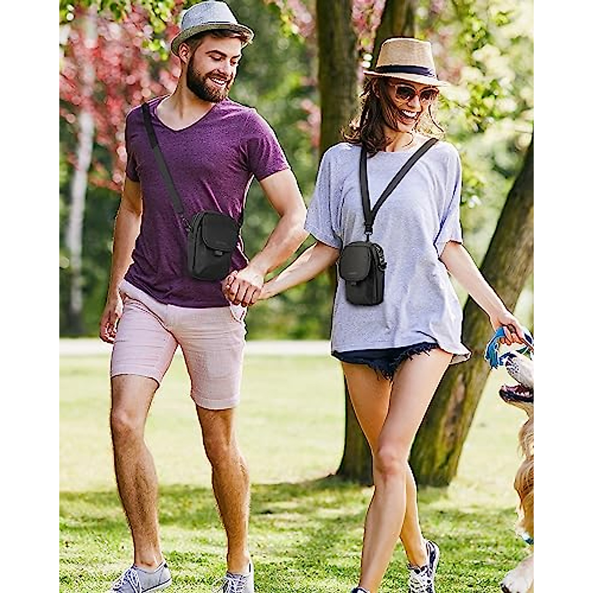 Heelay Shoulder Travel Crossbody Side Bag with Arm Band,Fits iPhone and Android,Use for Running, Walking, Hiking & Biking 6.7 * 4.7In (Black)