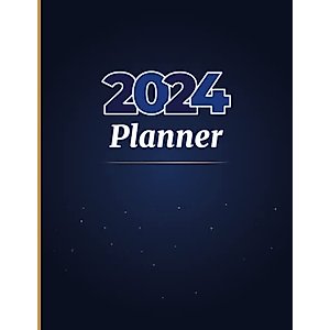 2024 Planner: Monthly Planner |12 Month Calendar Schedule Organizer |To-Do List & Habit Tracker | Federal Holidays, Notes Pages, and More | Large 8.5" x 11" | Classic Bleu Cover