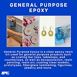 SPRESIN Clear 2 Part Epoxy Resin Kit for General Purpose, Tabletops, Wood Countertops, Encapsulation, Self-Leveling, Water Resistant, Impact Resistant - 1 Gal (0.5-Gal Part A + 0.5-Gal Part B)