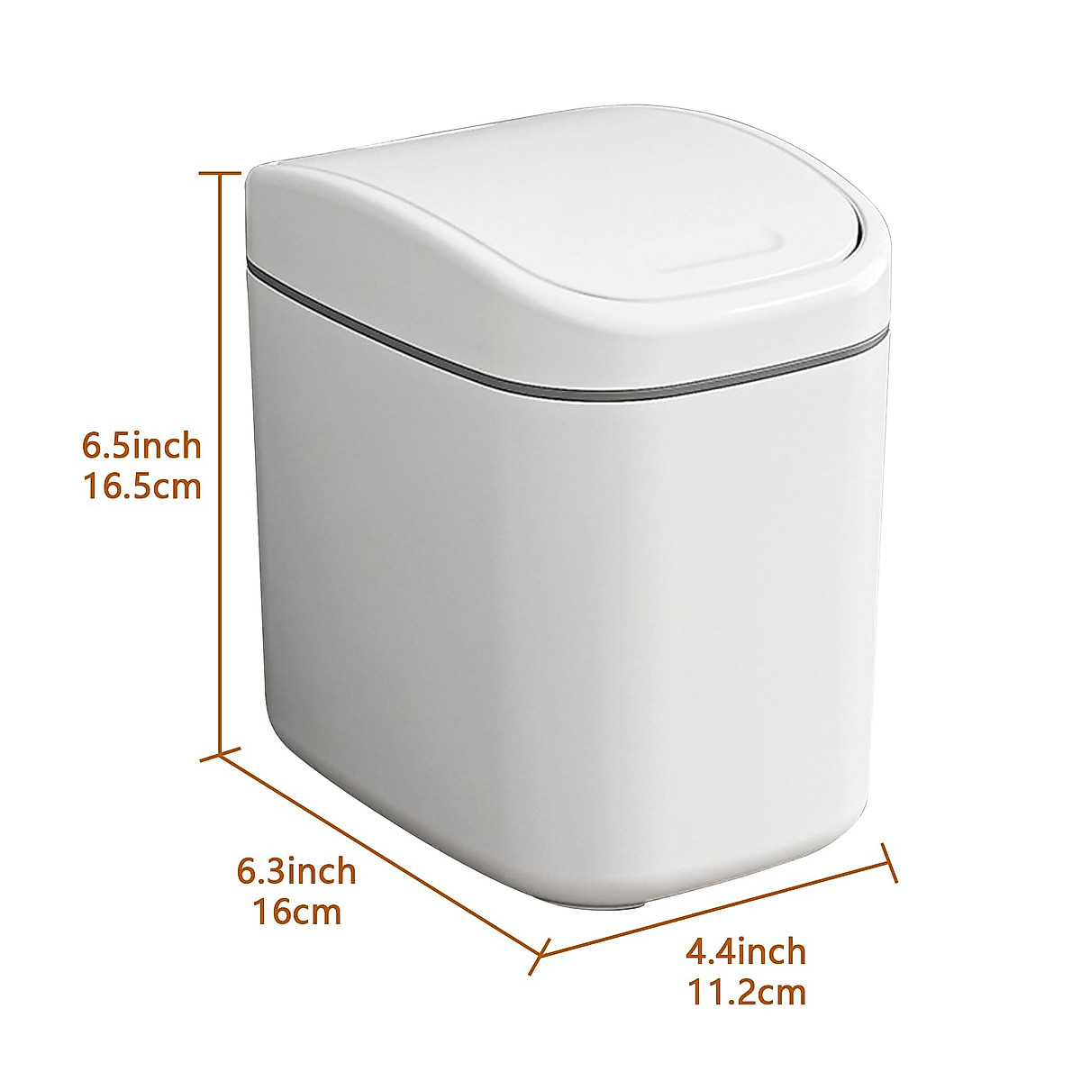 Toguma Desktop Trash Can with Lid Table Trash Basket Bedside Plastic Waste Paper Basket Mini Trash Bin for Car Wastebasket for Coffee Shop (White)