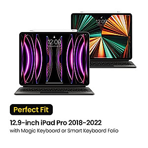 tomtoc Tablet Shoulder Sleeve Bag for 12.9-inch New iPad Pro (6th/5th/4th/3rd Gen) 2022-2018 with Magic Keyboard and Smart Keyboard Folio or Logitech Slim Folio Pro Case, Front Pocket for Accessories