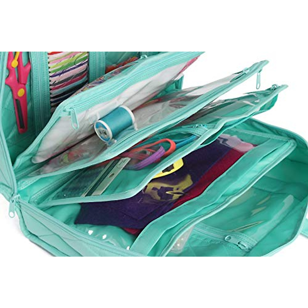 Earthwise Arts & Crafts Storage Bag Organizer Container with 17 Compartments Crafters Companion Great for Beads, Stones, Knitting, Crochet and More!