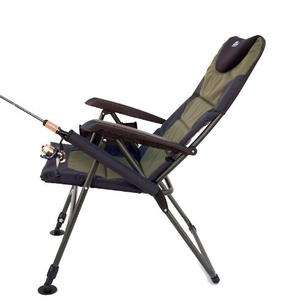 Earth Executive Folding Fishing Chair, Ultimate Comfort with Reclining Feature, Sleek Design, and Adjustable Extending Legs, Ideal for Fishing, Camping, Picnics, Sporting Events, and Tailgates