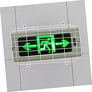 Mipcase 2pcs School Evacuation Sign Safety Sign Wire Guard Exit Sign Protective Cage LED Exit Sign Exit Light Protector Exit Sign Protective Guard Exit Sign Damage Stopper Iron White