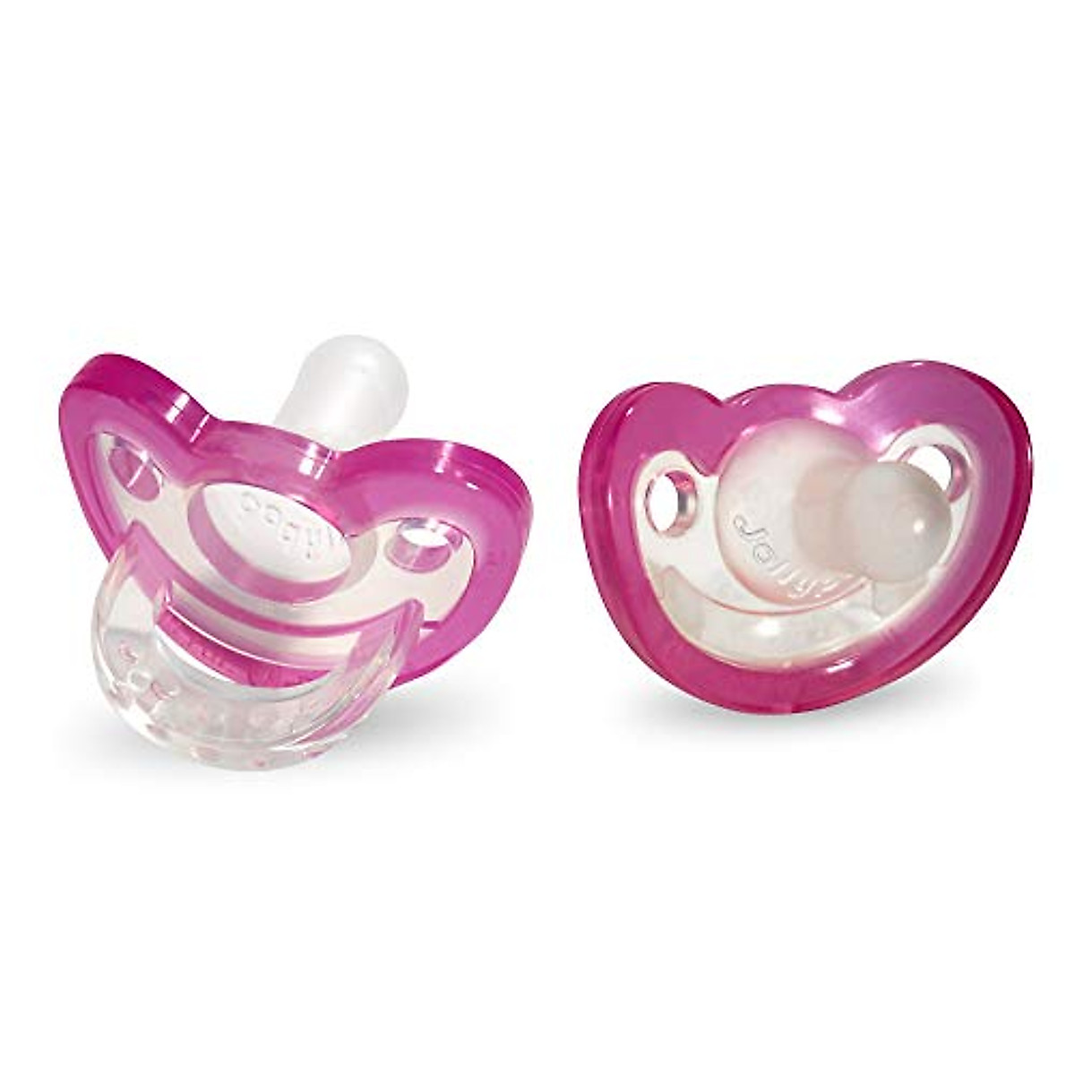 RaZbaby JollyPop Baby Pacifier Plus, 3m+, Pink, Double Pack
