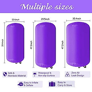 86 York Air Barrel Gymnastics Roller Inflatable Tumbling Mat, Cheerleading with Electric Pump (60cm(D)*100cm(H), PURPLE)