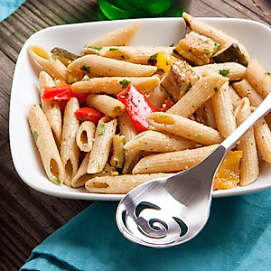 Knork Original Forged, Matte XL Serving Spoon, Extra Large 2 Piece Set, Silver