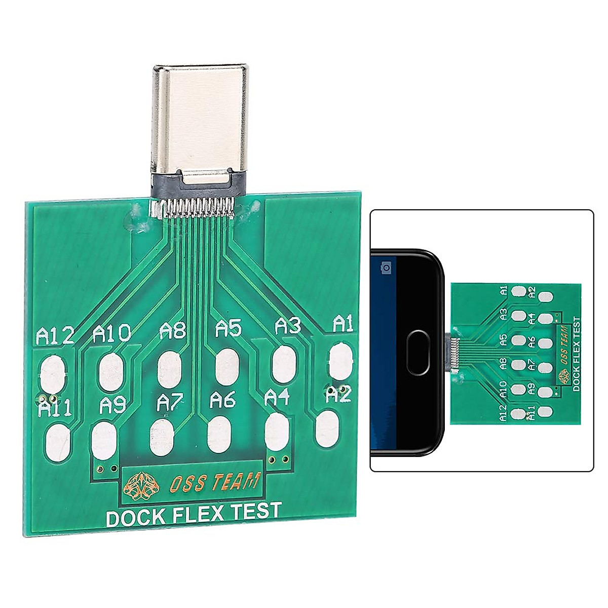 Zopsc 2pcs 5-Pin Test Repair Tools USB Dock Test Board Battery Power Charging Port Easy for Android Type-C Phone(#1)