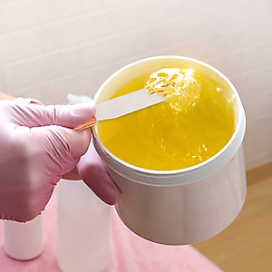 V+trys 3 PCS Stainless Steel Wax Spatulas, Straight Metal Spatulas Applicator Sticks, Reusable Wax Spatulas Applicator Body Waxing Sticks with Wooden Handle for Body Hair Eyebrow Removal