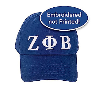Zeta Phi Beta Baseball Hat Brimmed Embroirderd Hats Cap Adjustable Cloth Strap Adult (Style 1) Blue