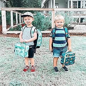 Wildkin Kids Insulated Lunch Box Bag for Boys & Girls, Reusable Kids Lunch Box is Perfect for Early Elementary Daycare School Travel, Ideal for Hot or Cold Snacks & Bento Boxes (Dinomite Dinosaur)