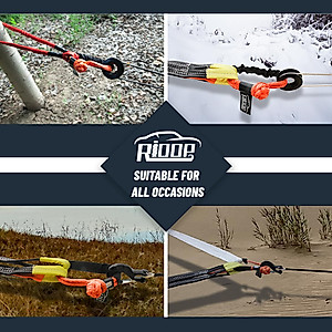 RIOOP 2 Pcs Soft Shackle 1/2 Inch X 24 Inch Synthetic Soft Shackle Recovery Kit 55000lbs Breaking Strength Off Road Towing Shackles for ATV, SUV, Trucks,4x4(Orange)