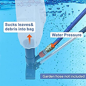 Upgraded Swimming Pool Spa Jet Vacuum Cleaner with Brush & 56" Pole,for Above Ground/Inflatable Pool,Hot Tub,Pond, Spa, Lake and Fountain