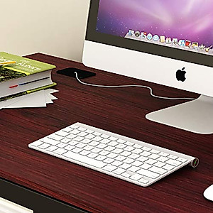 SHW Home Office 55-Inch Large Computer Desk, Black/Cherry