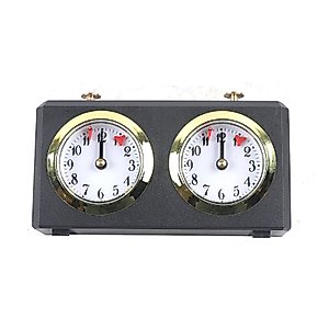 Mechanical Chess Clock Timer, Professional Analog Wood Clock High Precision Master Tournament Analog Chess Clock Timer Portable Countdown Clock Board Game Timing Tool for International Chess Matches