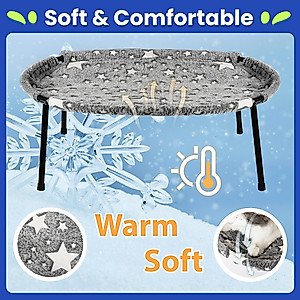 POMESEA Large Cat Hammock Bed for Average Cats, Soft Elevated Pet Hammock for Dogs & Cats, Glow in The Dark Raised Cat Bed for Indoor Cats