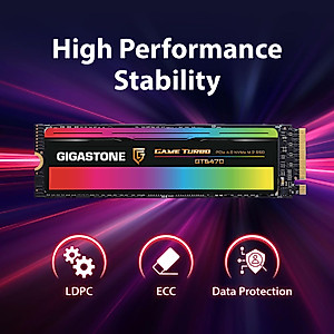 Gigastone M.2 SSD 2TB PCIe 4.0 NVMe SSD Internal Gaming Solid State Hard Drive Upgrade PC Laptop PS5 Storage Turbo Speed Response for Gamers 3D Rendering 4K 8K Video Editing Creators up to 7,000MB/s