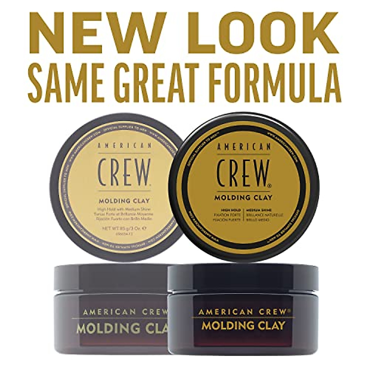 American Crew Men's Hair Molding Clay, Like Hair Gel with Strong Hold & Medium Shine, 3 Oz (Pack of 1)