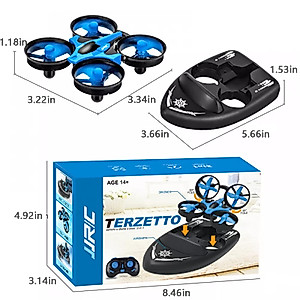 AIROKA H36F Mini Drone for Kid 2.4G Headless Mode 3 in 1 Sea Land Air Flight 4-Axis Quadcopter Boat RC Helicopter for Boys and Girls