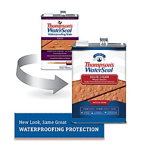 Thompson’s WaterSeal Solid Color Waterproofing Wood Stain and Sealer, Natural Cedar, 1 Gallon
