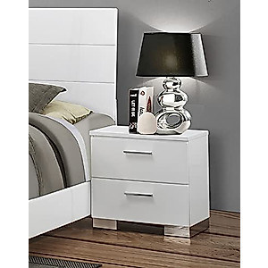 Coaster Home Furnishings Felicity 2-Drawer Nightstand Glossy White
